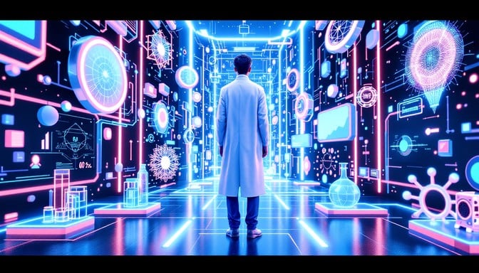 Free Future Science Laboratory Image - Futuristic, Holographic, Scientific | Download at StockCake
