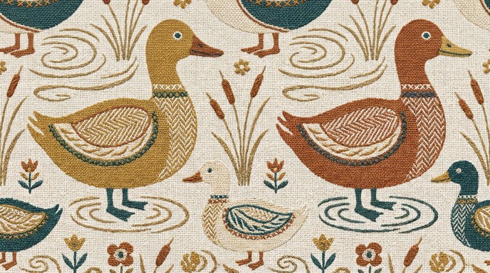 Free Folk Duck Tapestry Image - Textile, Pattern, Duck | Download at ...