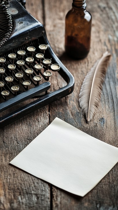 Typewriter With Paper And Ink
