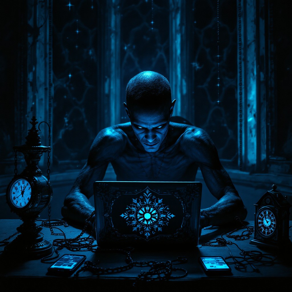 Free Midnight Tech Hustle Photo - Digital, Gothic, Blue | Download at StockCake