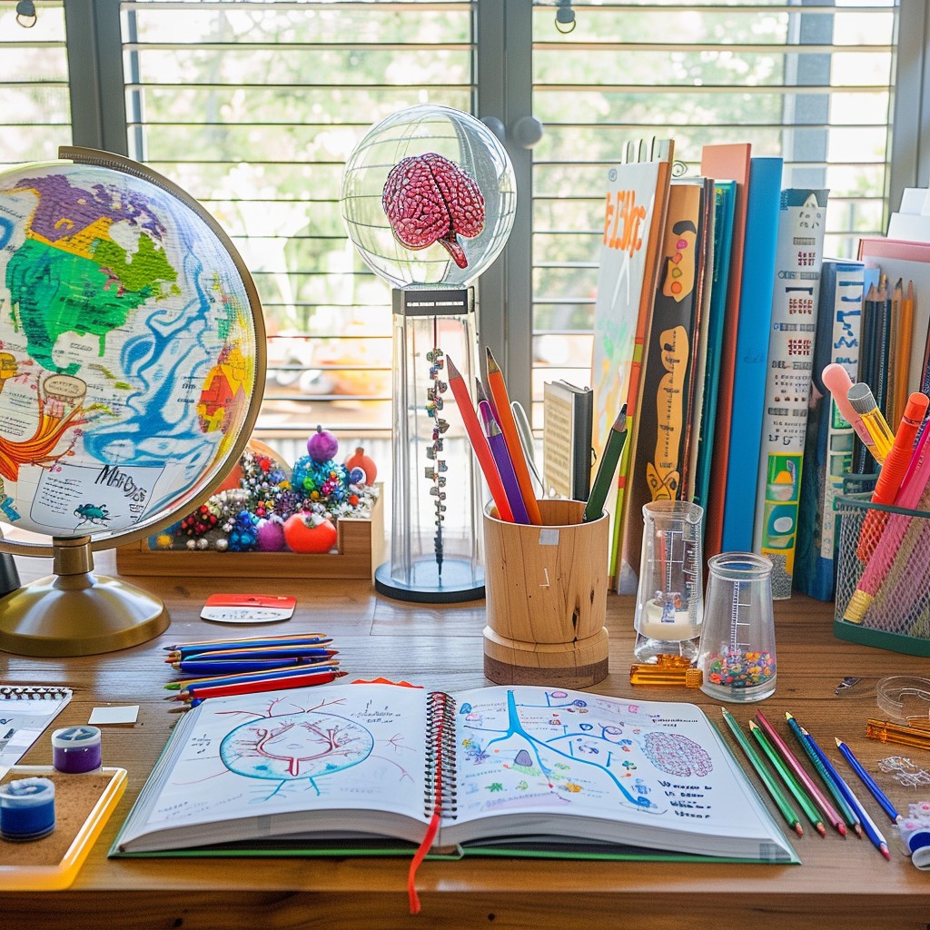 Free Study Desk Essentials Image - Education, Globe, Stationery ...