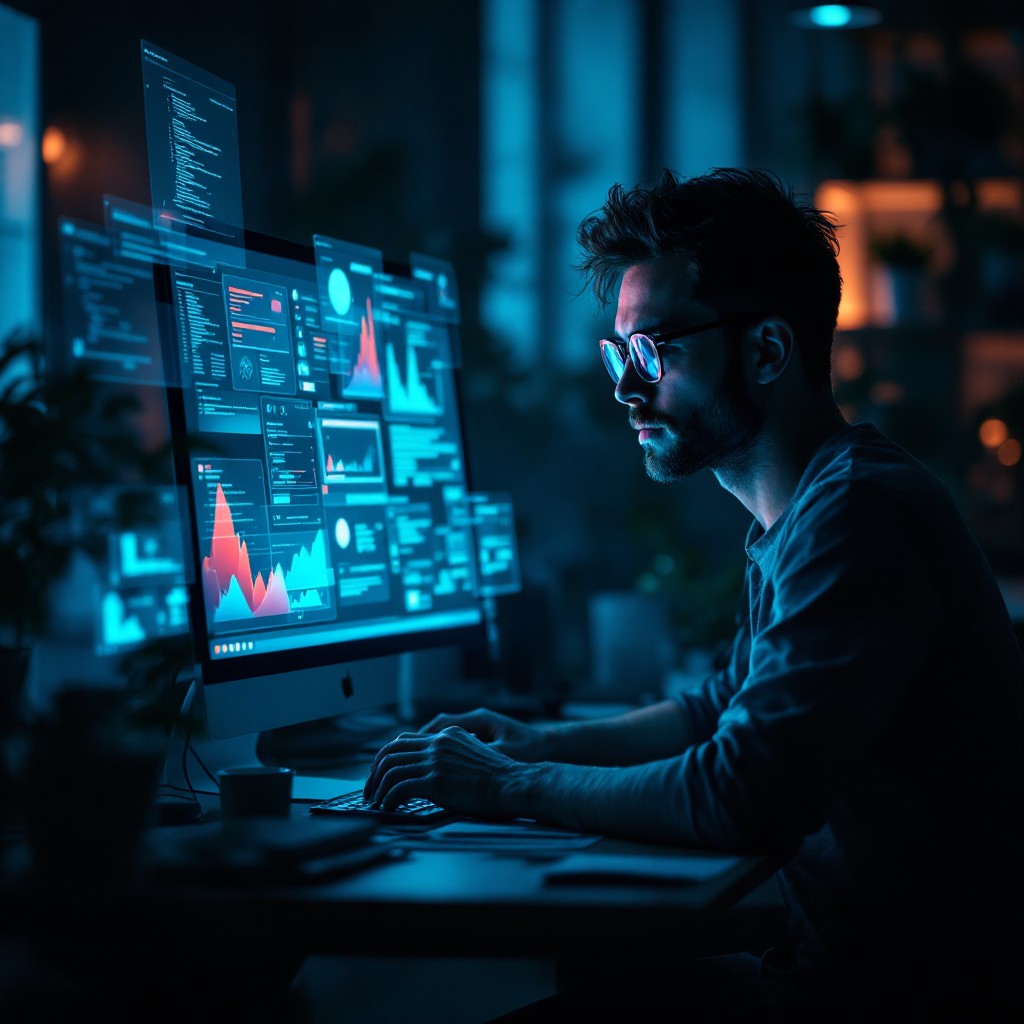 Free Digital Night Shift Image - Technology, Cybersecurity, Developer ...