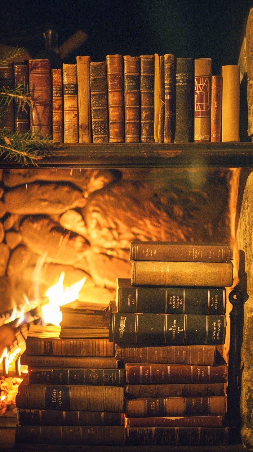 Free Cozy Fireplace Reading Image Books Fireplace Cozy Download