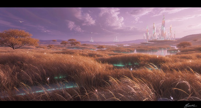 Free Luminous Fantasy Grassland Image - Fantasy, Grassland, Autumn ...