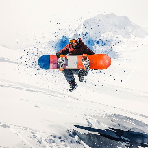 Free Minimalist Winter Flight Image - Snowboarding, Watercolor ...