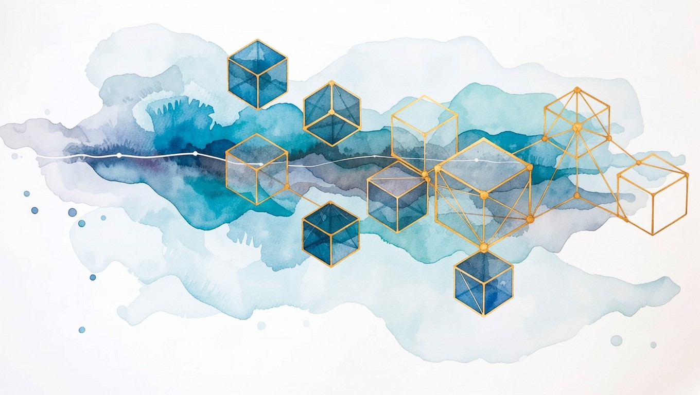 Free Blockchain Network Art Photo - Watercolor, Blockchain, Geometric ...