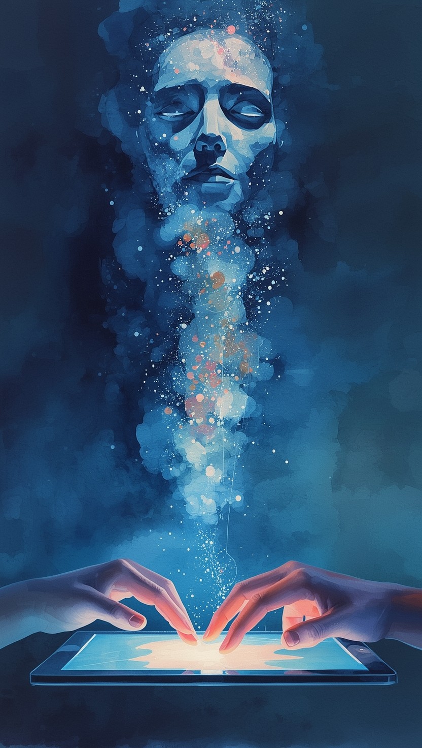 Free Digital Soul Emergence Photo Watercolor Digital Genesis