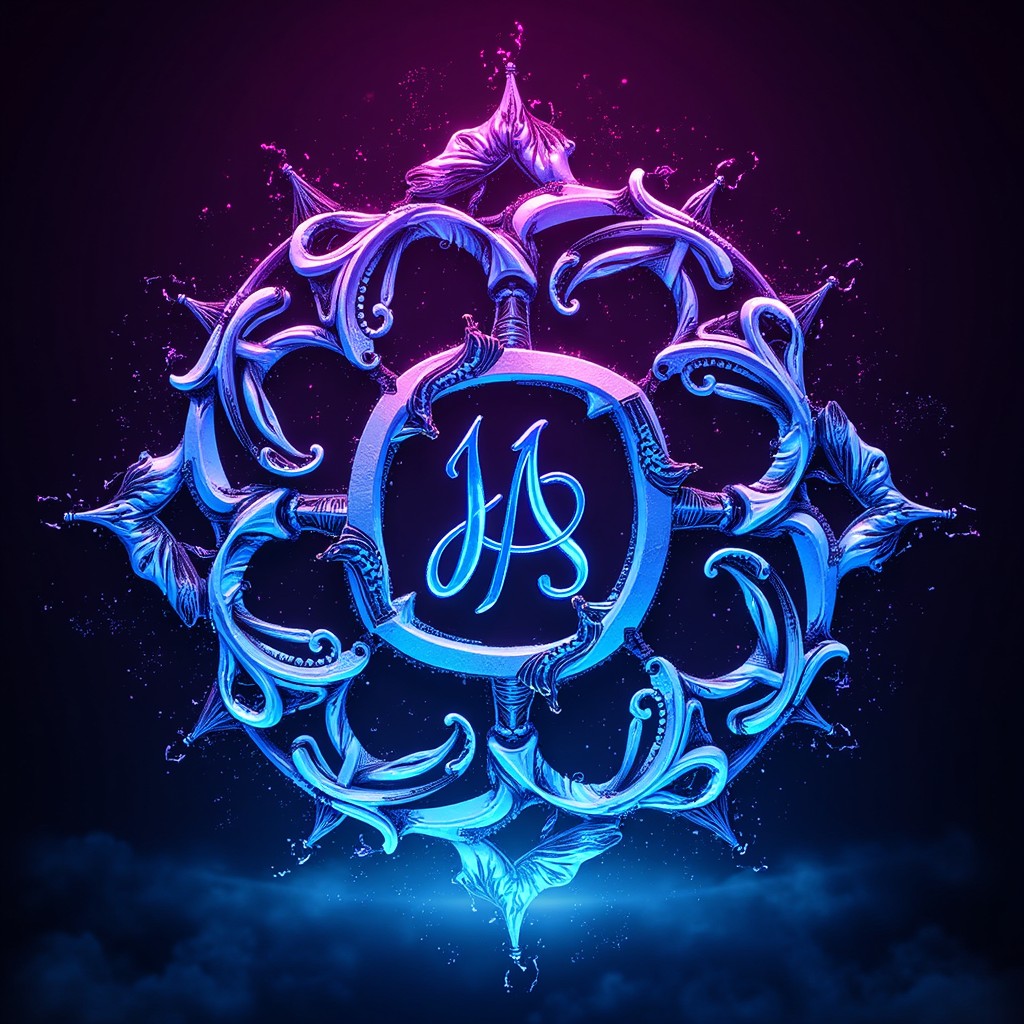 Free Luminous JS Emblem Image - Emblem, Glowing, Blue | Download at StockCake