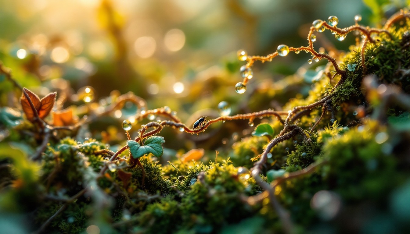 Free Dewy Moss Glow Photo - Moss, Dewdrops, Macro | Download at StockCake