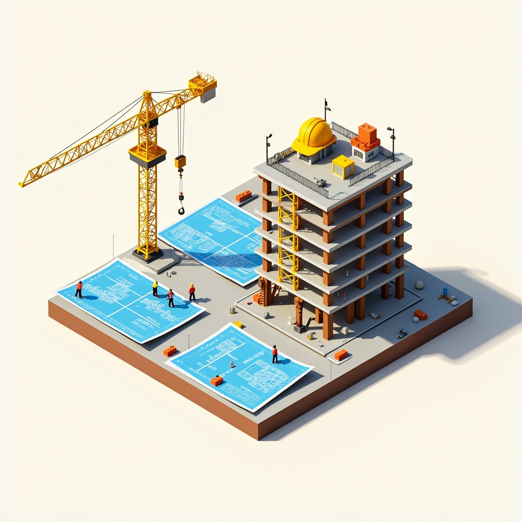 Free Blueprint Becomes Reality Image Construction Isometric