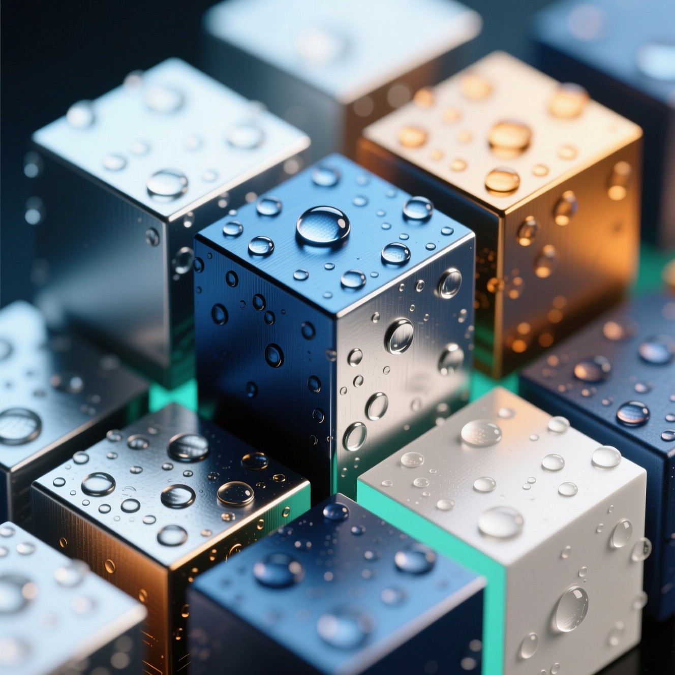 Free Metallic Cube Array Photo Cubes Geometric Metallic Download