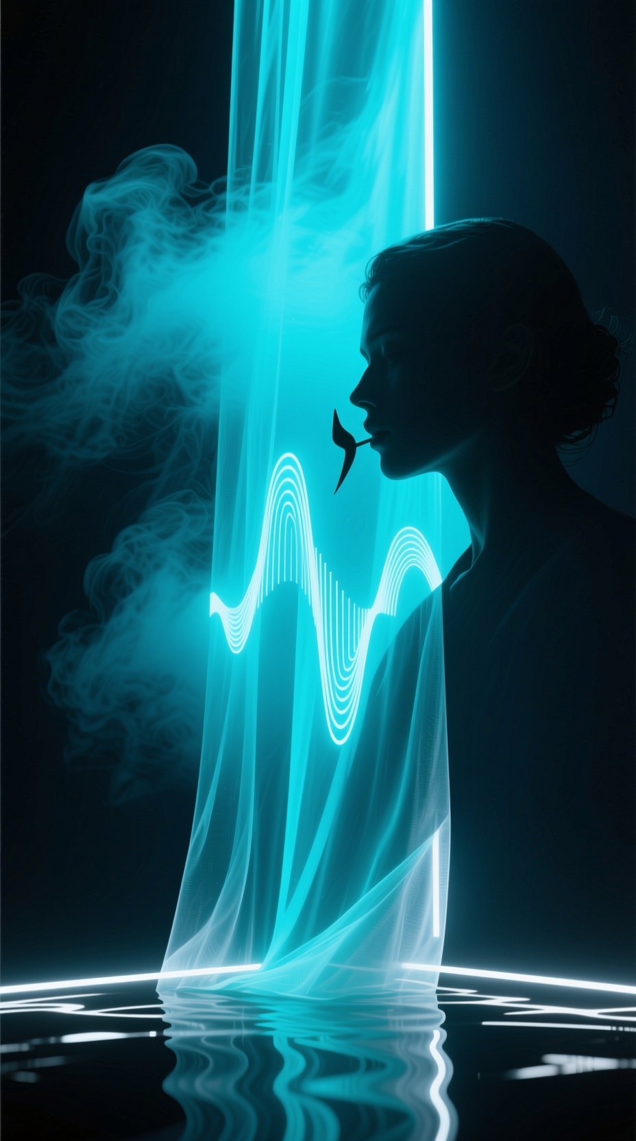 Free Luminous Teal Whispers Image - Cyan, Mist, Silhouette | Download at StockCake