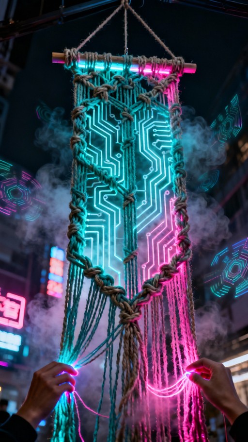 Free Luminous Macramé Circuits Image | Download at StockCake
