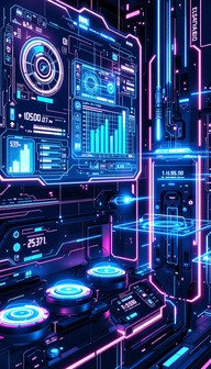 Free Holographic Interface Matrix Image - Cyberpunk, Holographic ...