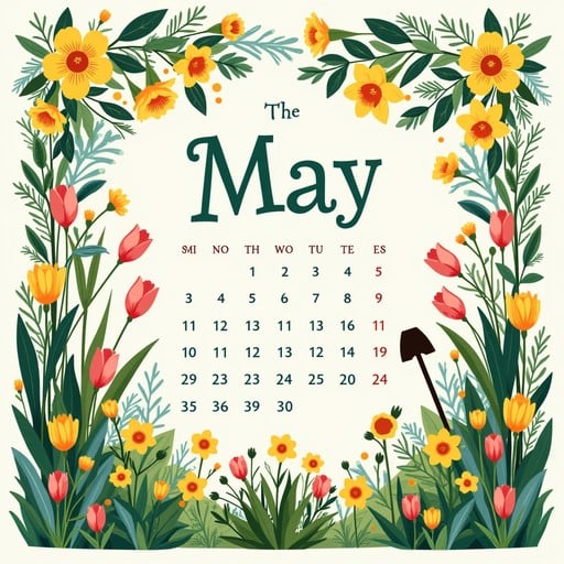 Free Floral May Calendar Image - Calendar, May, Spring | Download at ...