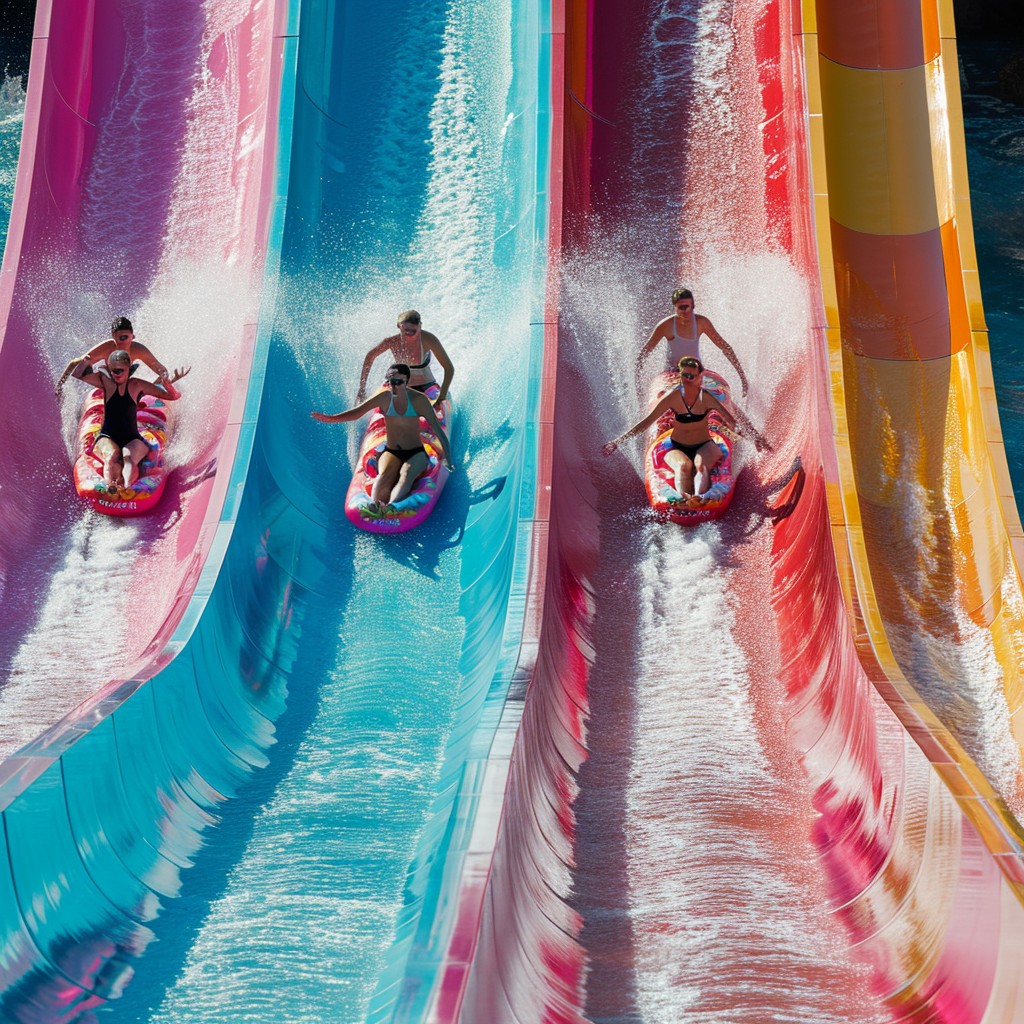 Free Vibrant Slide Race Image - Waterpark, Slides, Race | Download at StockCake
