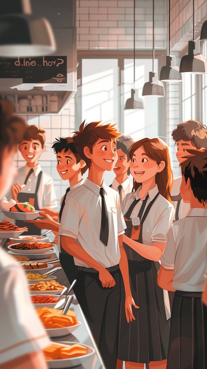 Free Lunchtime Social Gathering Image - Students, Cafeteria, School ...