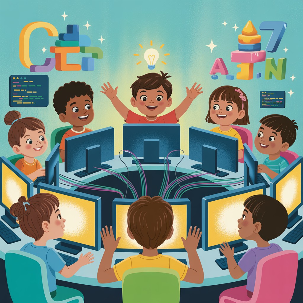 Free Kids Coding Together Image - Education, Technology, Computers ...