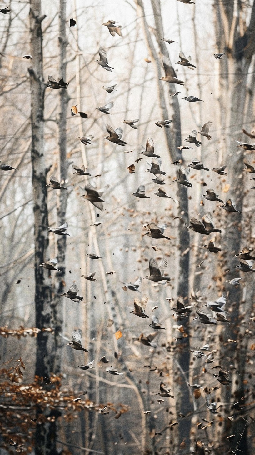 Free Flock Among Trees Image - Birds, Forest, Flight | Download at ...