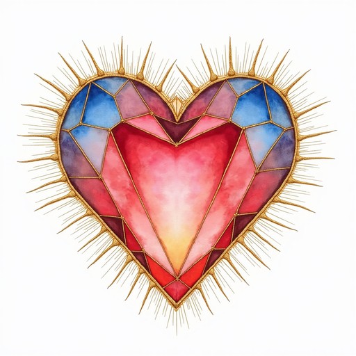 Free Radiant Jeweled Heart Image - Heart, Watercolor, Jewel | Download ...