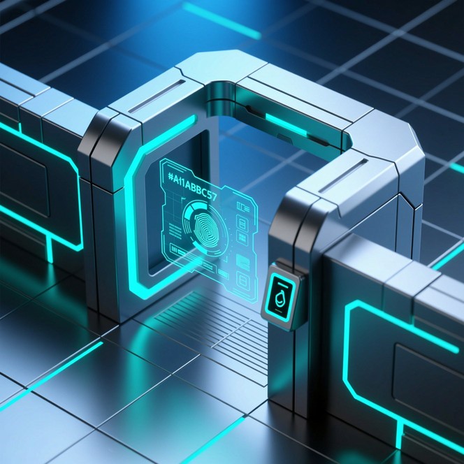 Free Biometric Security Portal Image - Security, Gateway, Holographic | Download at StockCake