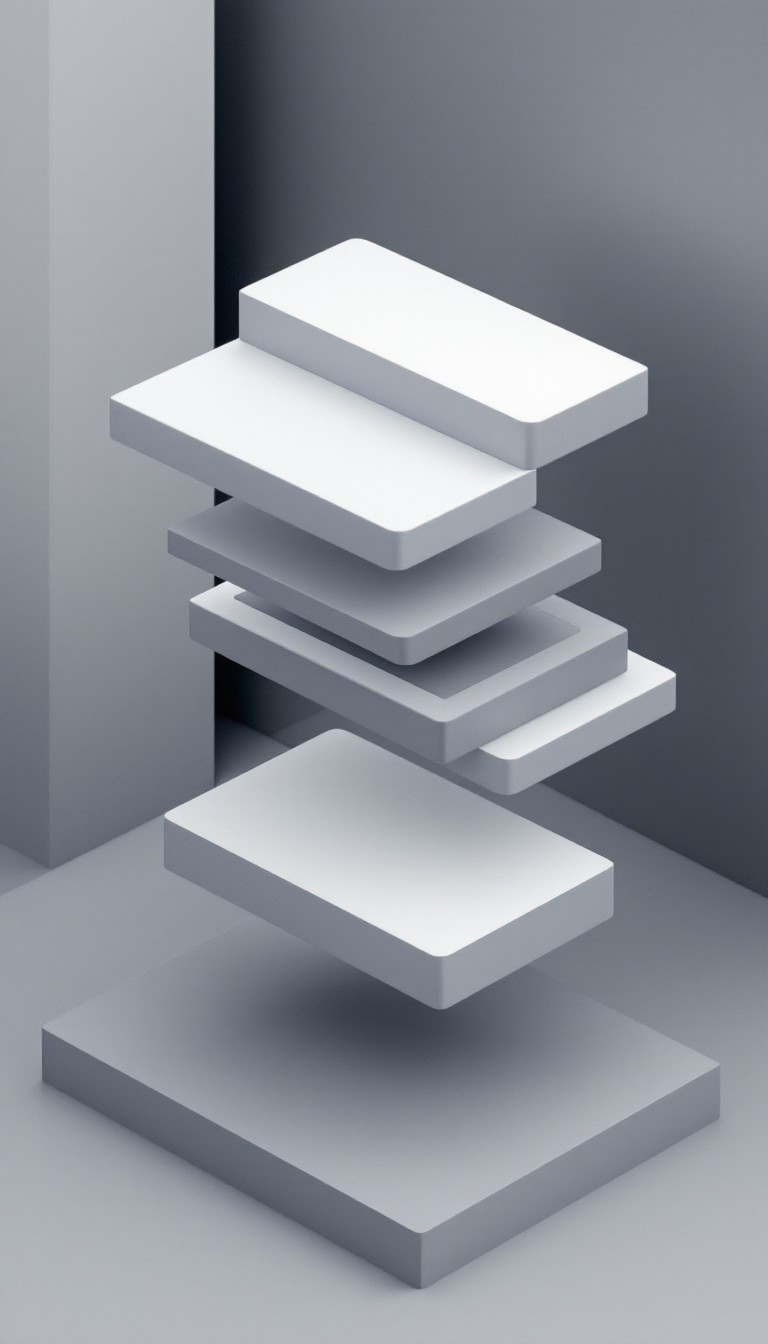 Free Floating Geometric Layers Photo Minimal Geometric Floating