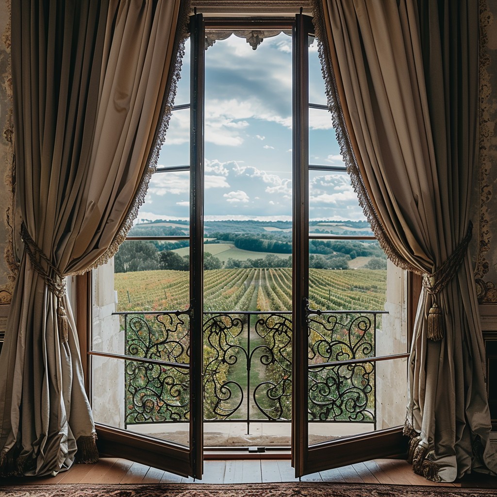 Free Elegant Window View Image - Window, Vineyards, Curtains | Download ...