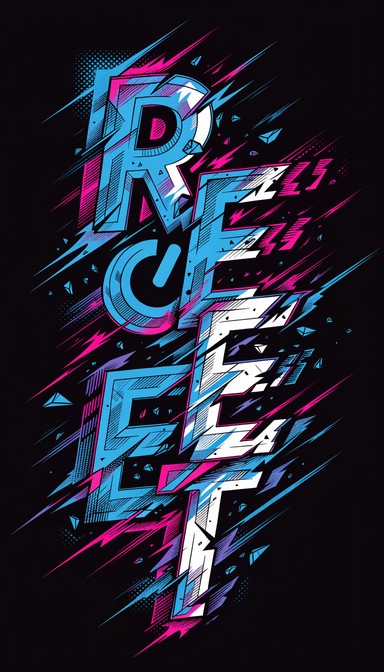 Free Digital Reset Typography Image - Typography, Glitch, Neon ...