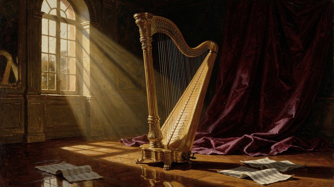 Free Golden Harp Masterpiece Image - Harp, Music, Instrument | Download ...