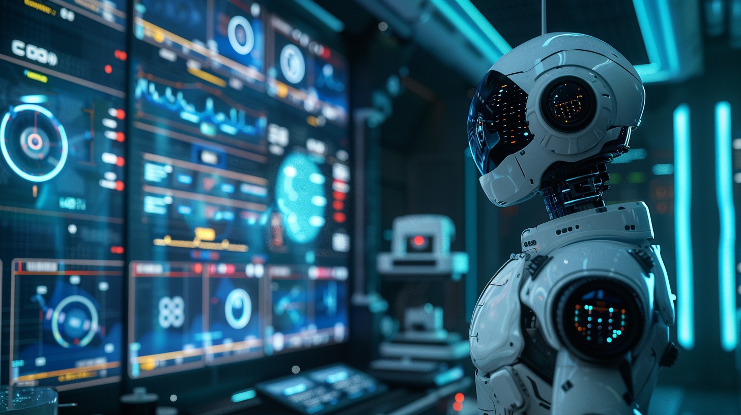 Free Robot Command Center Image - Robot, Technology, Futuristic | Download at StockCake
