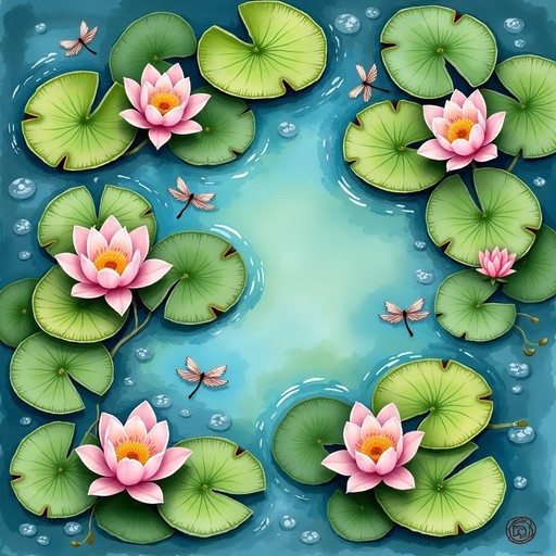 Free Tranquil Lotus Pond Image - Watercolor, Lotus, Lilypads | Download ...