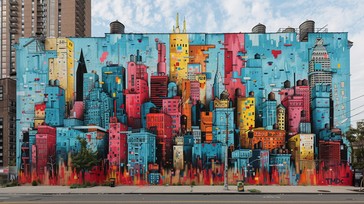 Free Colorful City Mural Image - Art, Mural, Cityscape | Download at ...