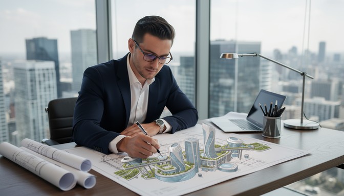 Free Architect Studying Blueprint Image - Architect, Blueprint, Modern ...