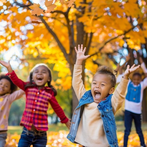 Free Joyful autumn play Image | Download at StockCake
