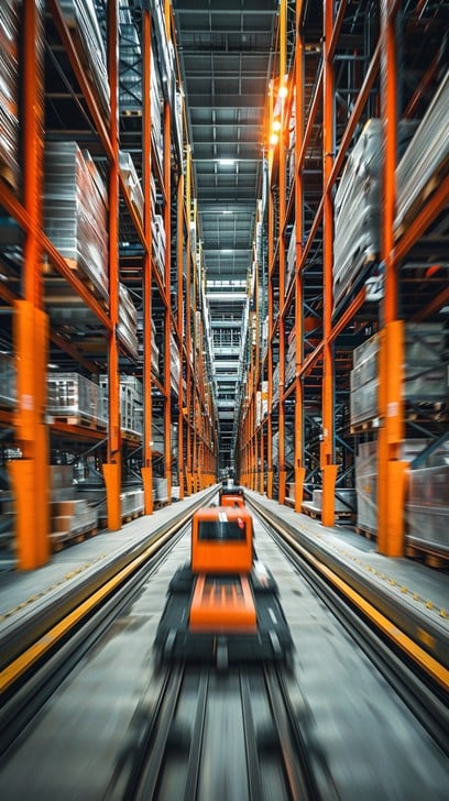 Free Warehouse Motion Blur Image Warehouse Forklift Speed