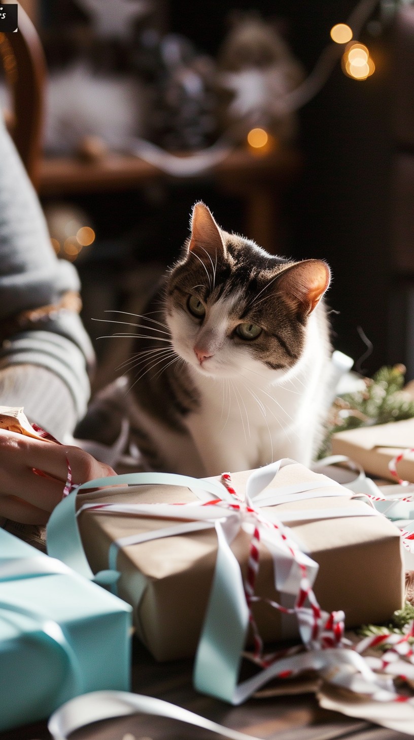 Free Cat Amidst Gifts Image - Cat, Gifts, Holiday | Download at StockCake