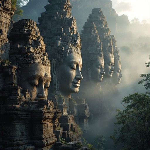 Free Misty Temple Faces Image - Bayon, Temple, Cambodia | Download at ...