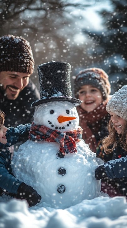 Free Family building snowman Image - Winter, Family, Snowman | Download ...