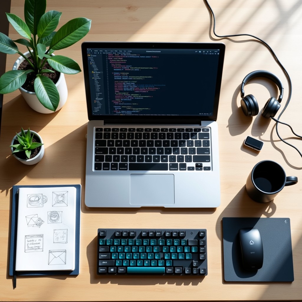 Free Productive Coding Workspace Photo Workspace Coding Developer