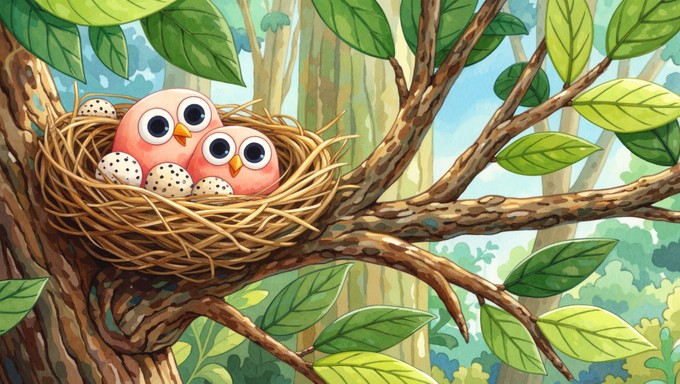 Free Cozy Woodland Nursery Image - Nest, Birds, Baby | Download at ...
