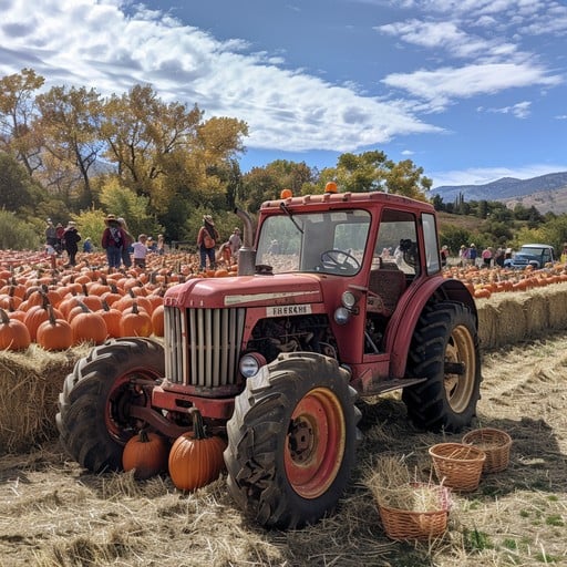 Free Pumpkin Patch Tractor Image | Download at StockCake