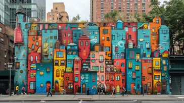 Free Colorful City Mural Image - Art, Mural, Cityscape | Download at ...