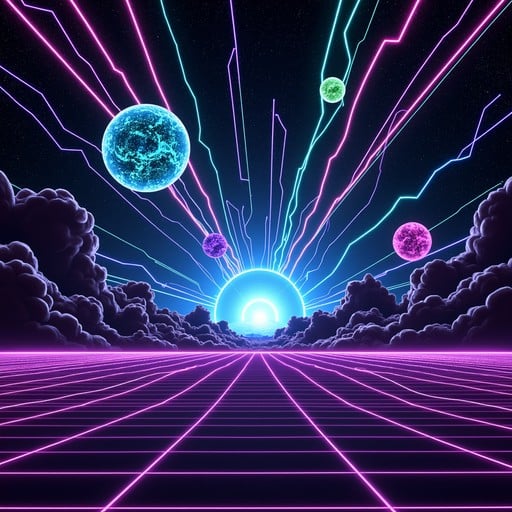 Free Neon Cosmic Gateway Photo - Neon, Cyberpunk, Synthwave | Download at StockCake