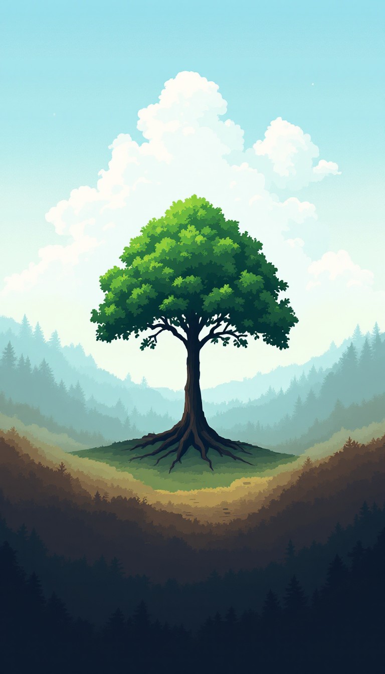 Free Skyward Tree Growth Image - Tree, Pixel, Digital | Download at ...
