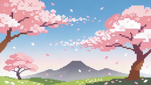 Free Pixel Cherry Blossoms Image - Pixel, Sakura, Cherry | Download at ...