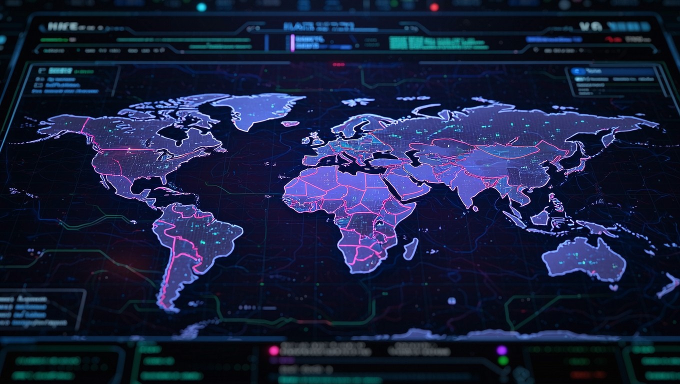 Free Digital World Map Image - Cyberpunk, Holographic, Futuristic ...
