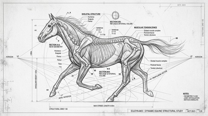 Free Equine Anatomical Blueprint Image - Horse, Anatomy, Sketch ...