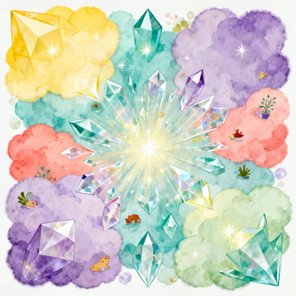 Free Radiant Color Symphony Image - Magical, Crystalline, Watercolor ...