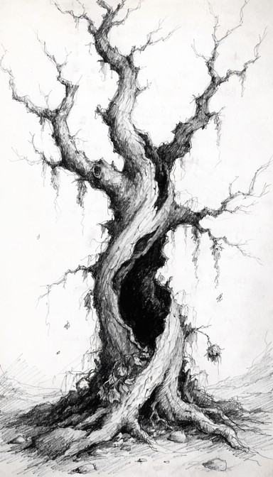Free Solitary Dead Tree Image - Tree, Sketch, Pencil | Download at ...