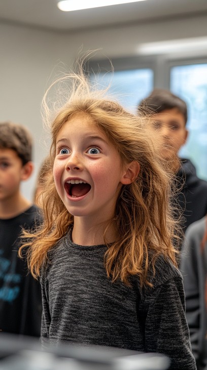 Free Excited Young Girl Image Excitement Joy Classroom Download